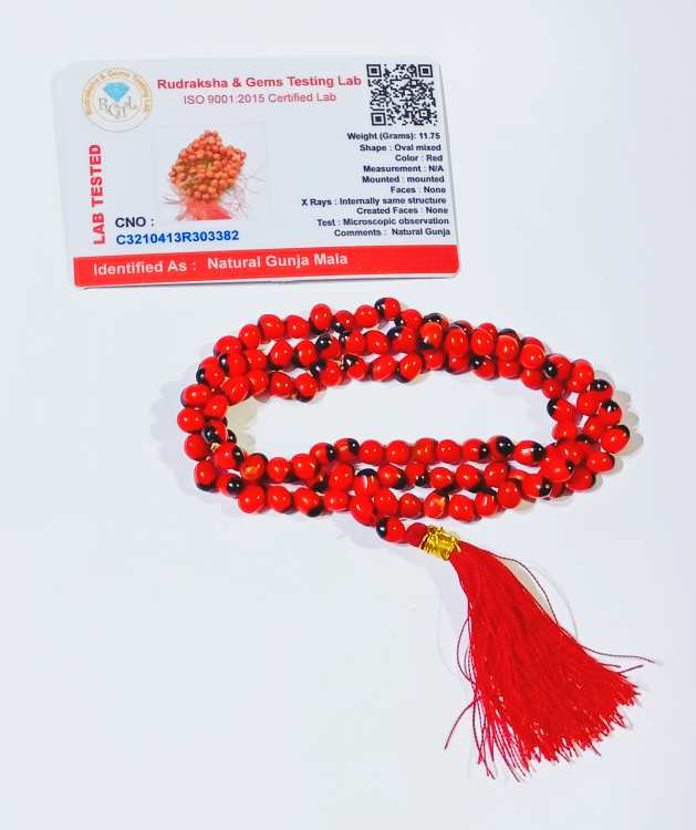 Certified Red & Black Gunja Mala, Original & Genuine- Power to Attract ...